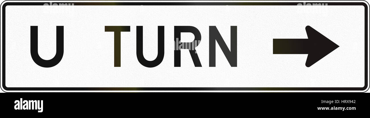 United States MUTCD road sign - Allowed turns Stock Photo - Alamy