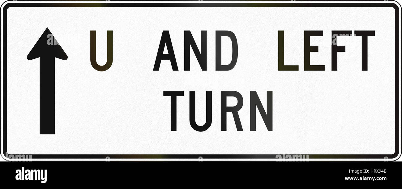 United States MUTCD road sign - Allowed turns Stock Photo - Alamy