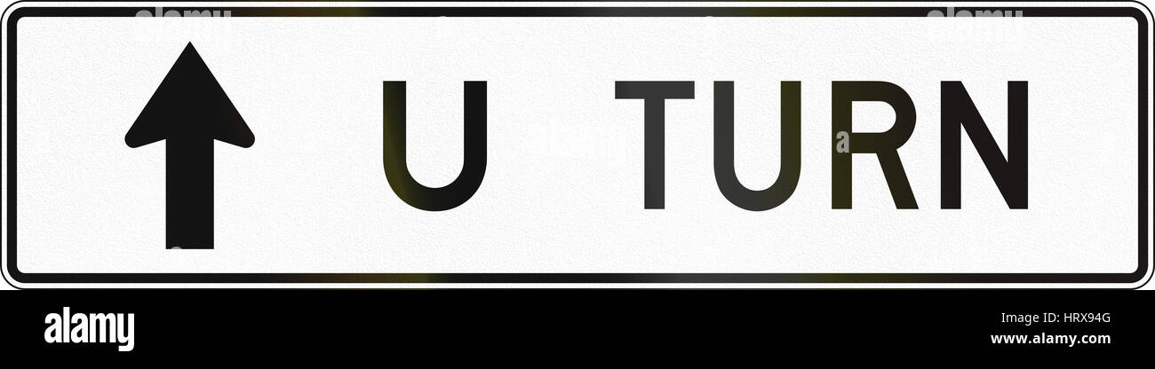 United States MUTCD road sign - Allowed turns Stock Photo - Alamy
