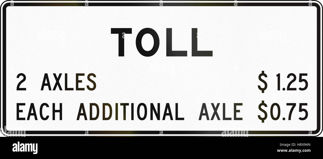United States MUTCD road sign - Toll Stock Photo - Alamy