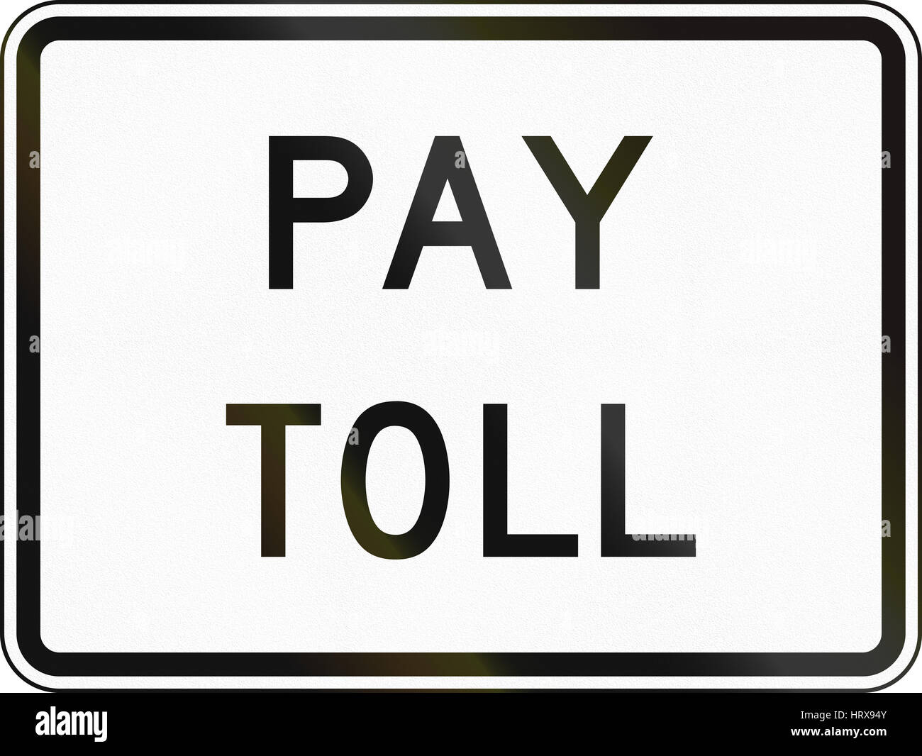 United States MUTCD road sign - Pay toll Stock Photo - Alamy