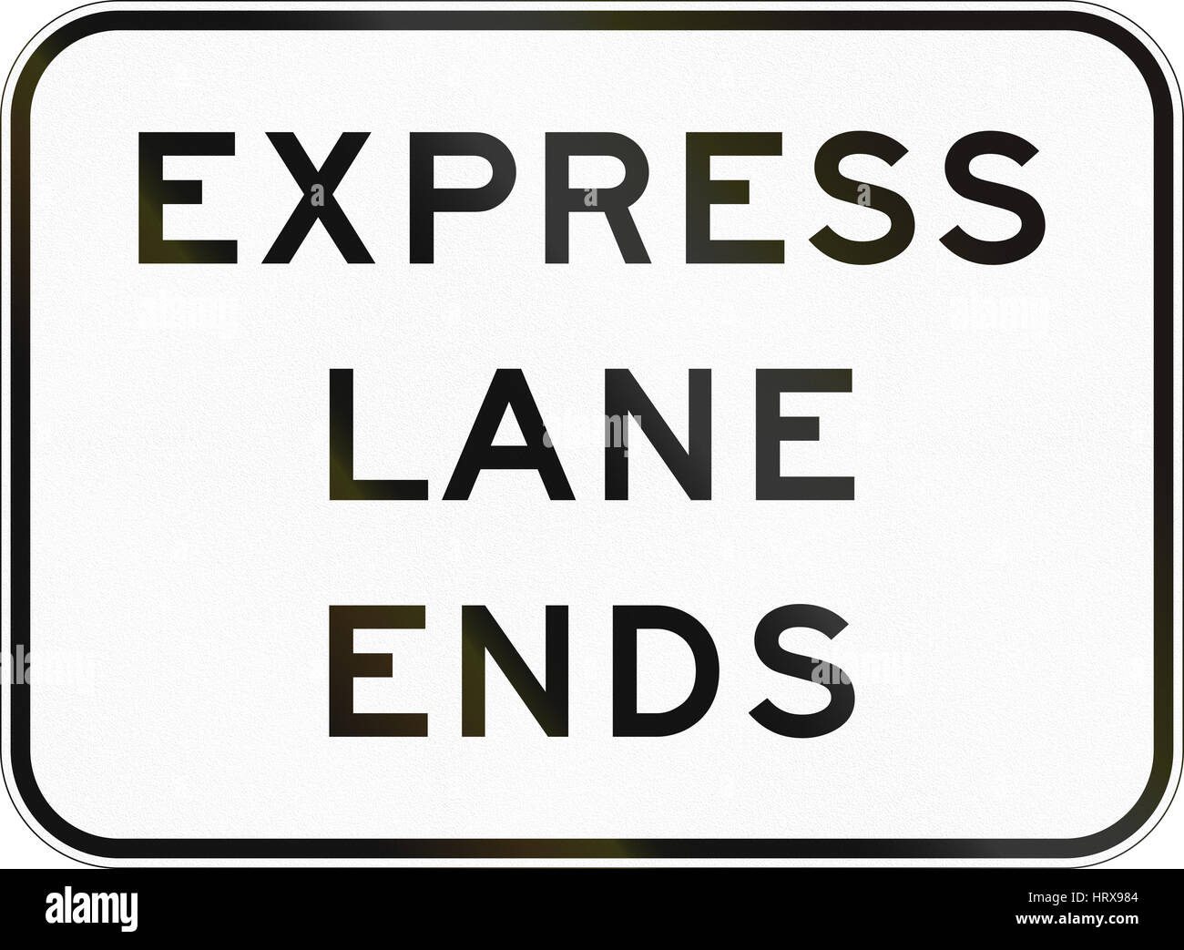 United States MUTCD road sign - Express lane ends Stock Photo - Alamy