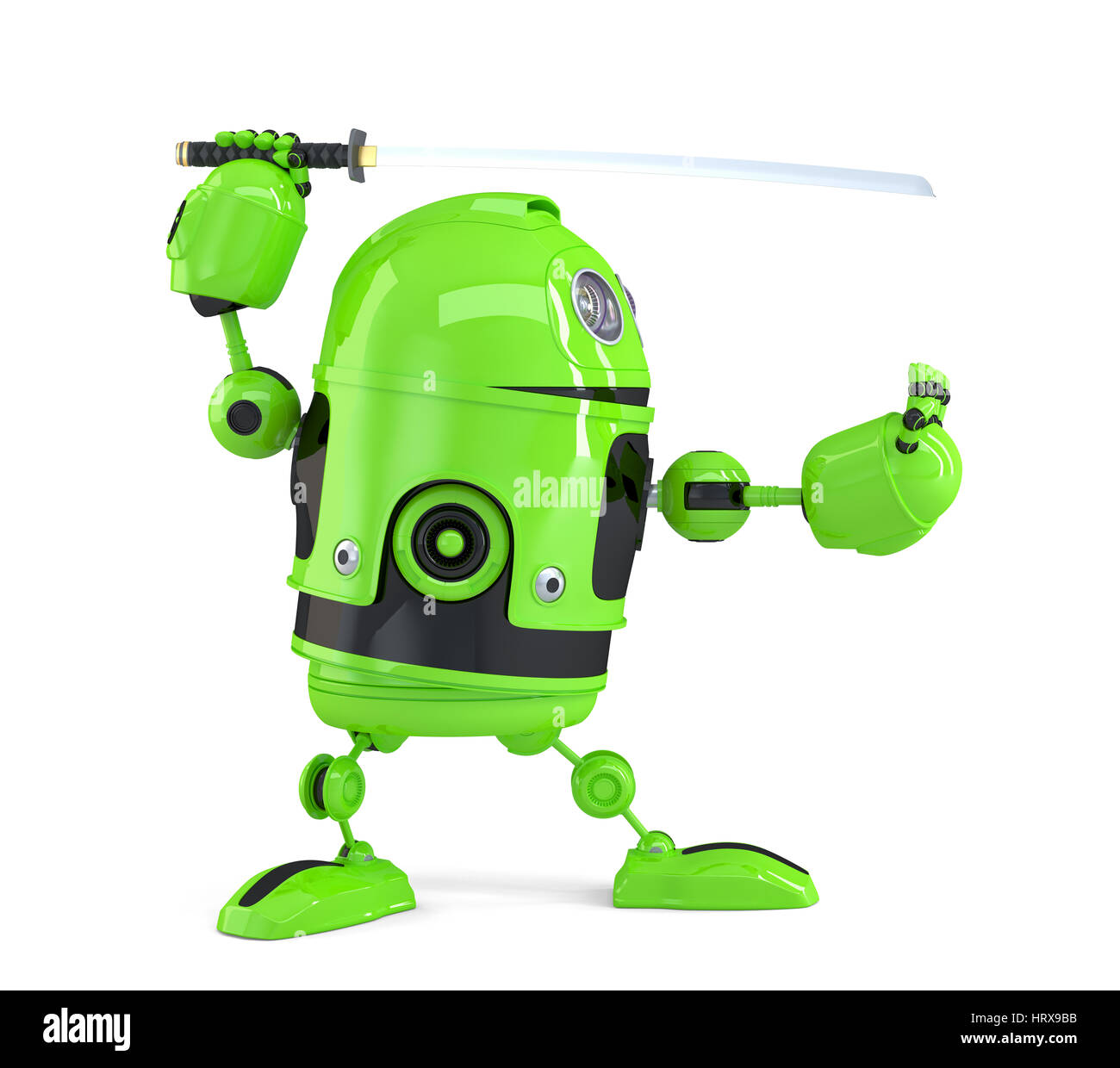 Cyber ninja. Technology concept. Isolated. Contains clipping path Stock ...