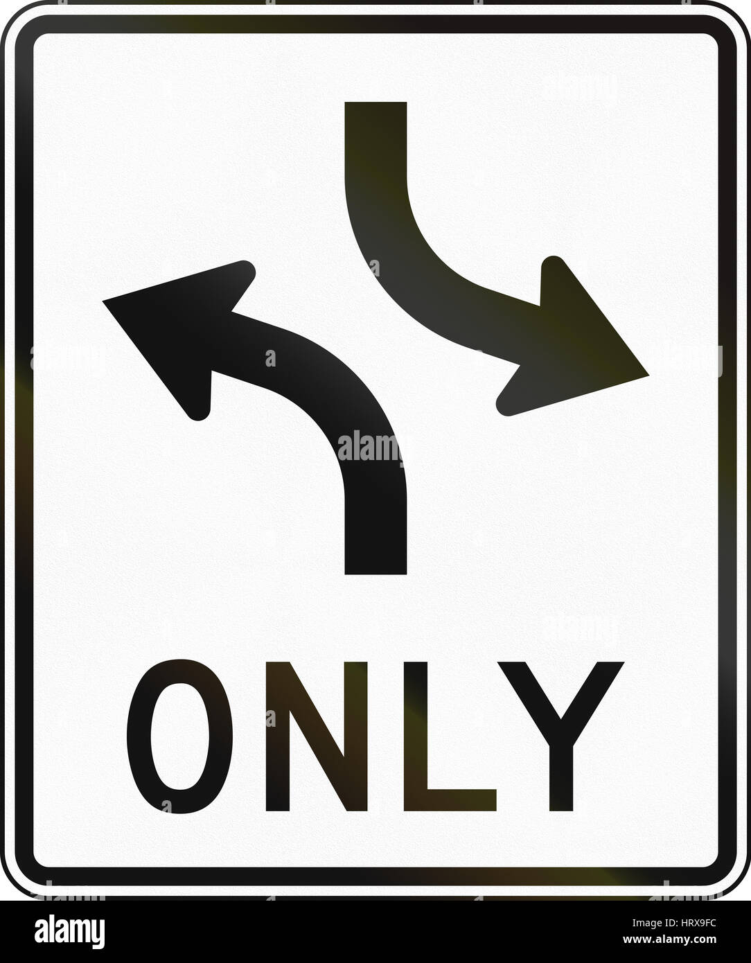 United States MUTCD regulatory road sign - Only left turn Stock Photo ...