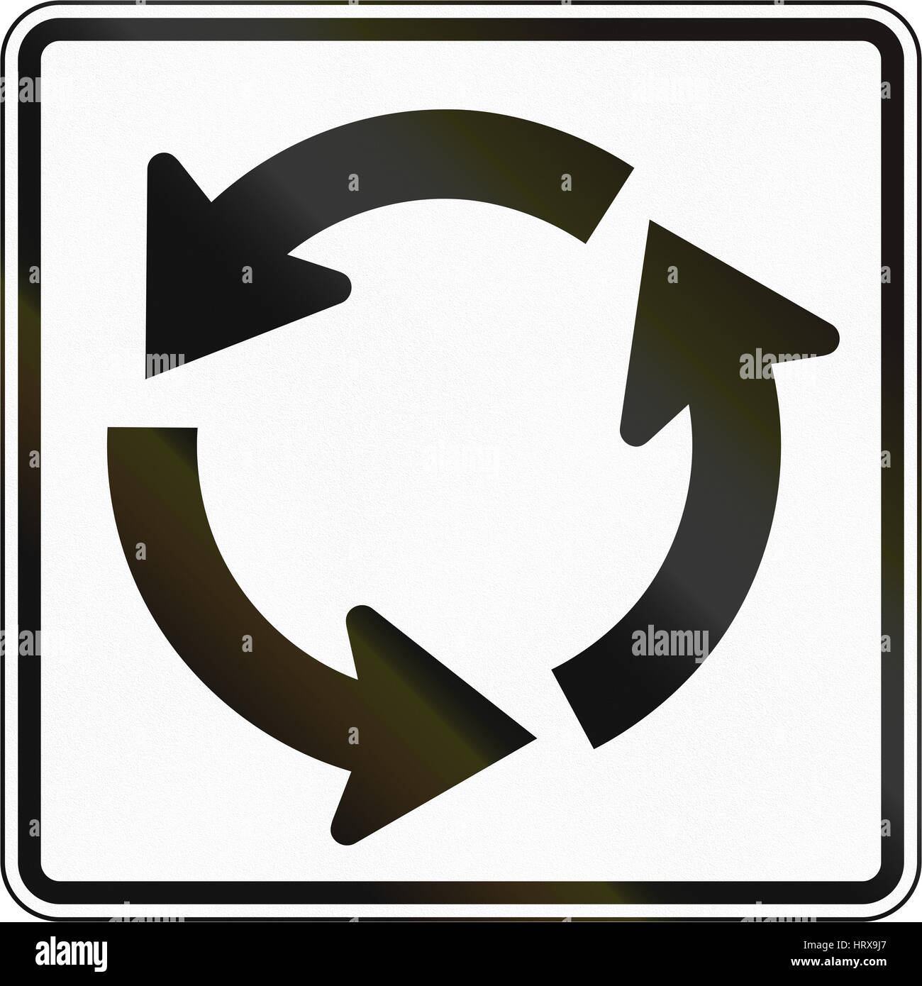 United States MUTCD road sign - Roundabout Stock Photo - Alamy