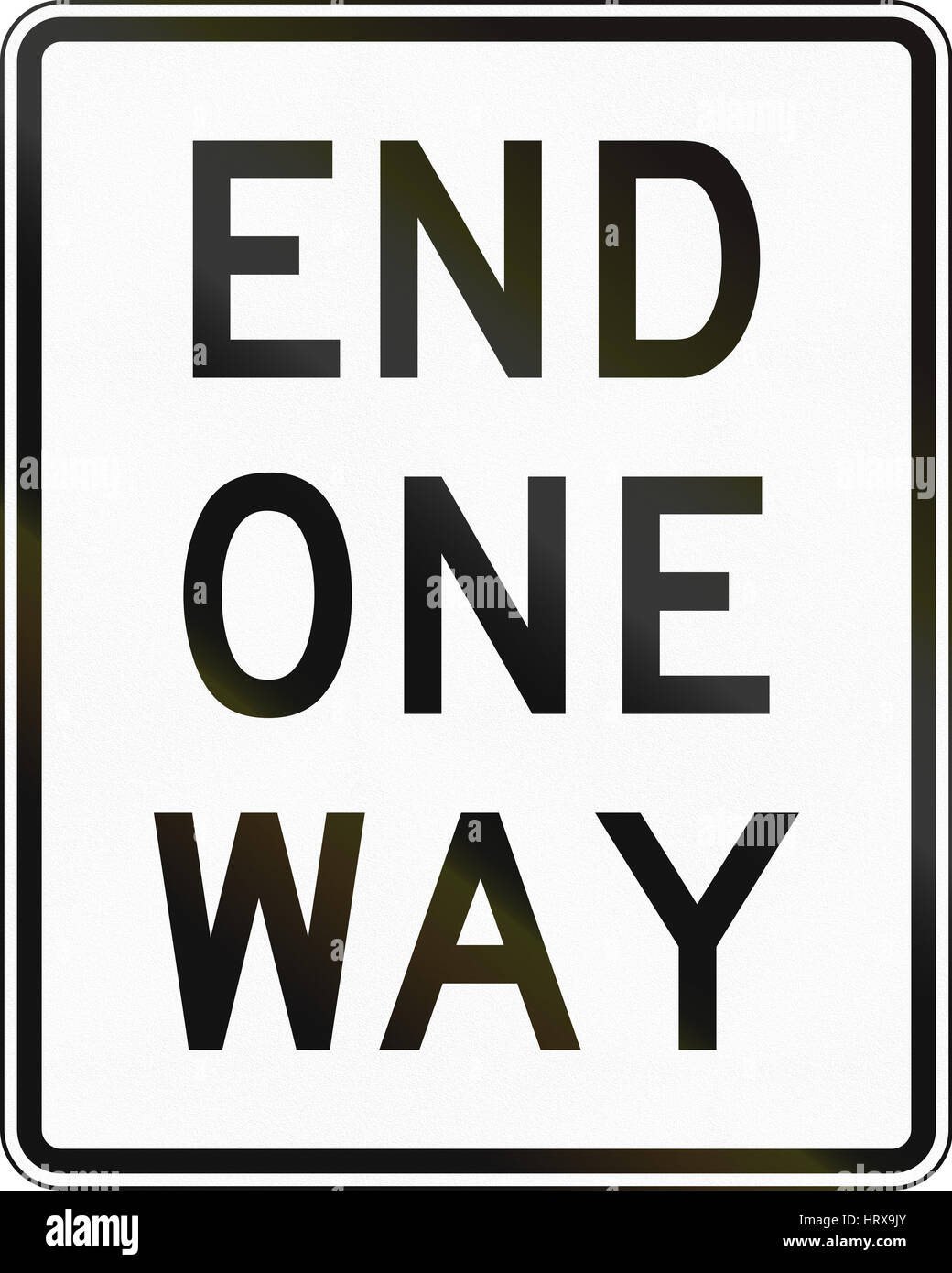 United States MUTCD road sign - End one-way road Stock Photo - Alamy