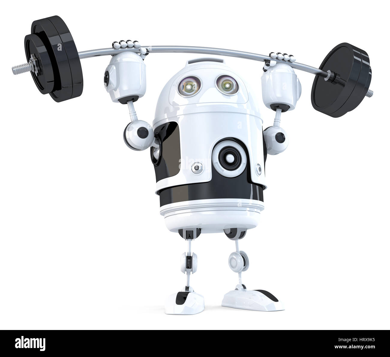 Powerfull Robot. Technology concept. Isolated on white. Contains ...