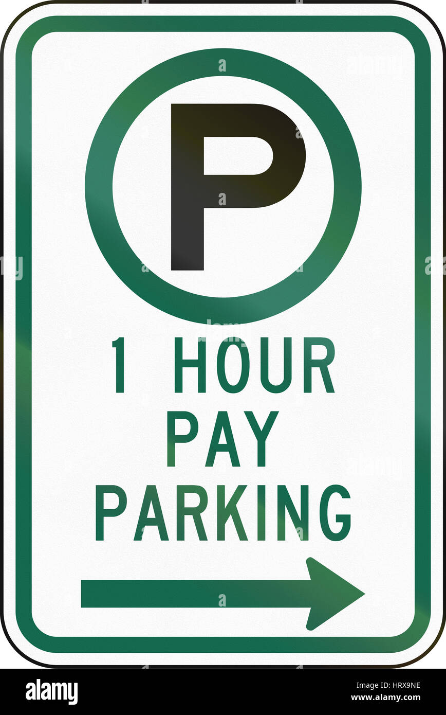 United States MUTCD regulatory road sign - 1 hour parking Stock Photo ...