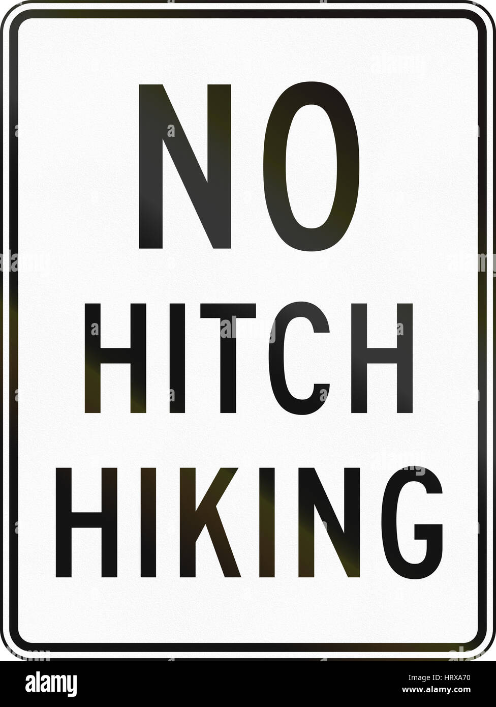 United States MUTCD regulatory road sign - No hitchhiking Stock Photo ...