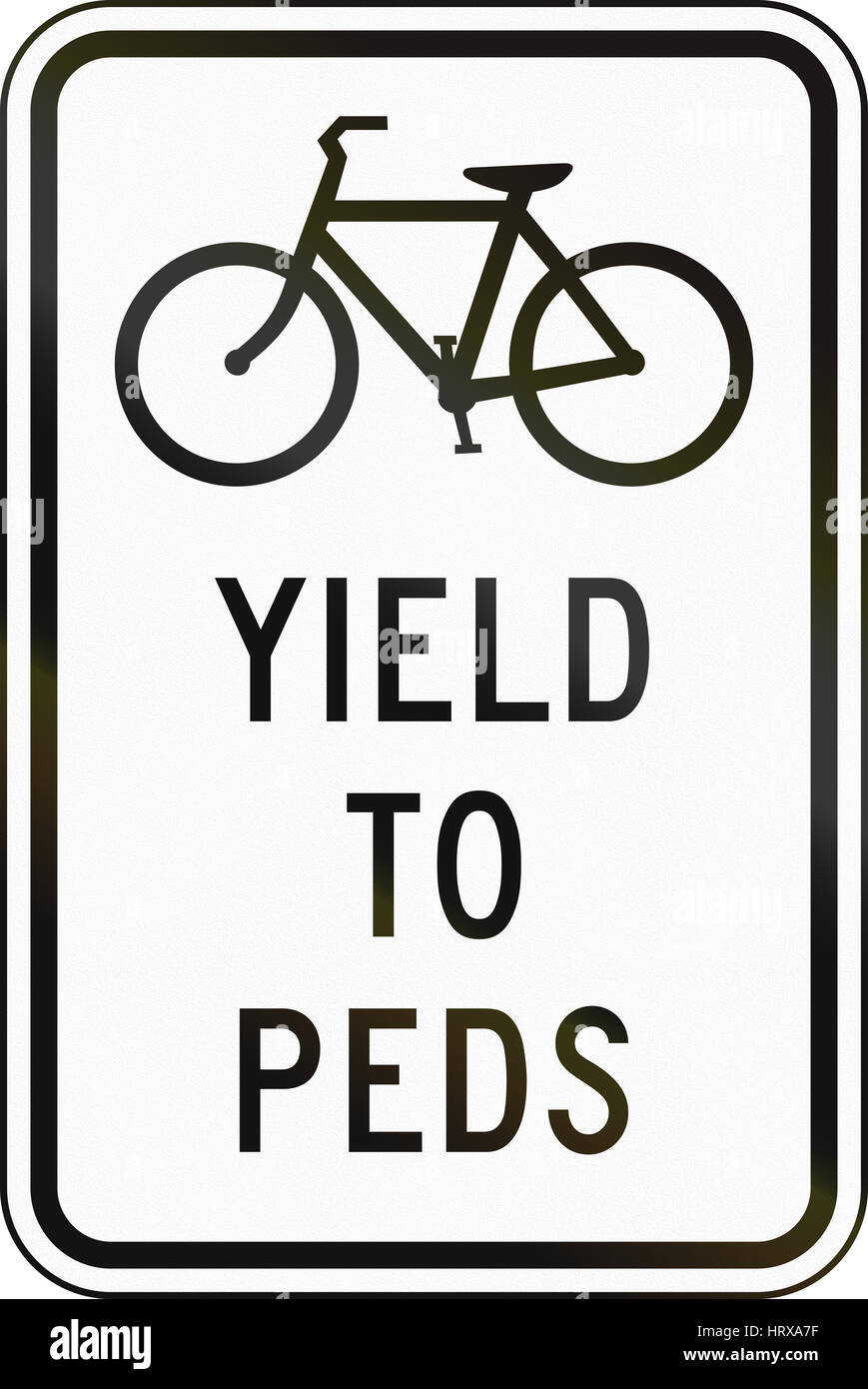 United States MUTCD regulatory road sign - Yield to pedestrians Stock ...
