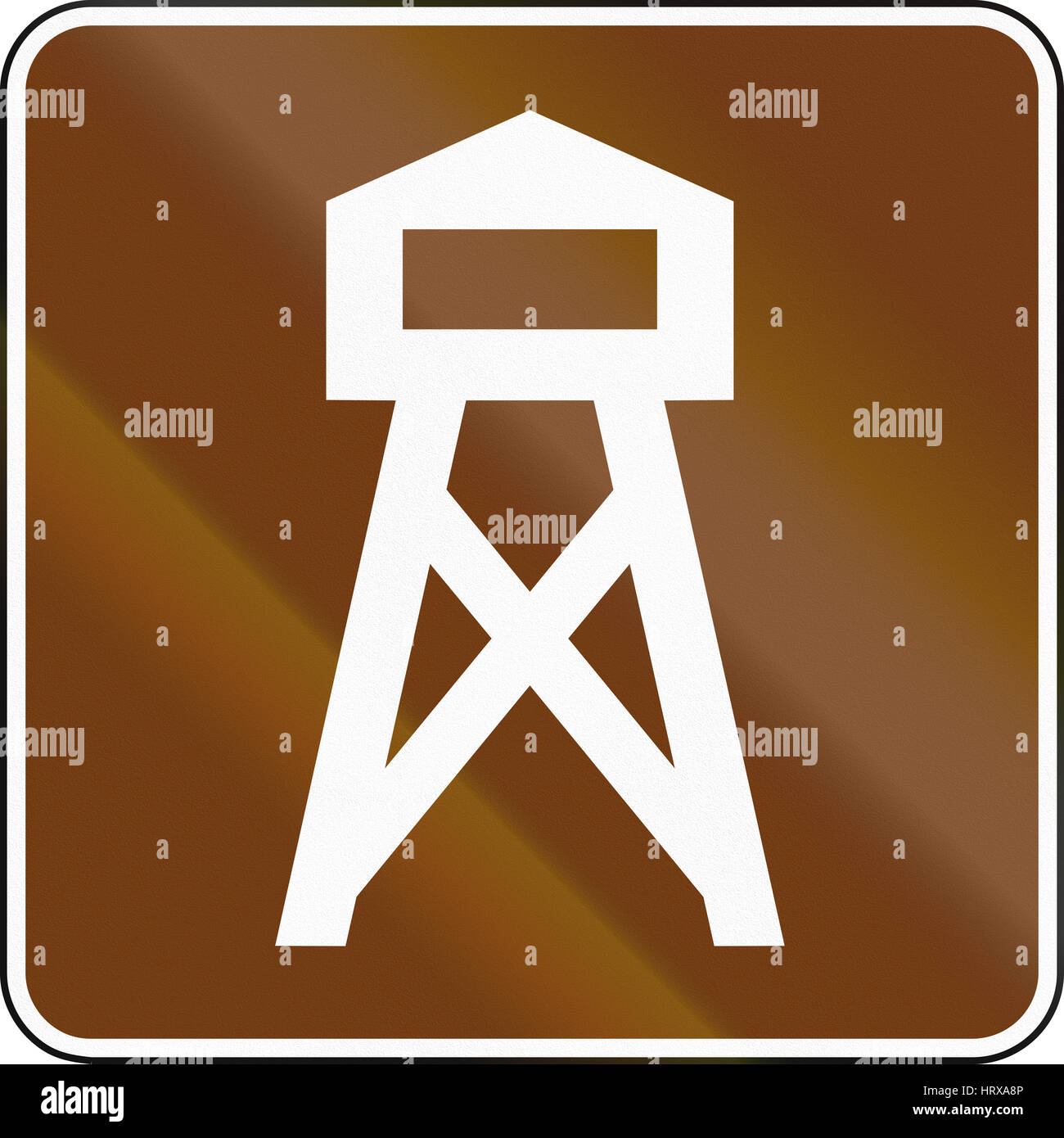 United States MUTCD guide road sign - Lookout tower Stock Photo - Alamy