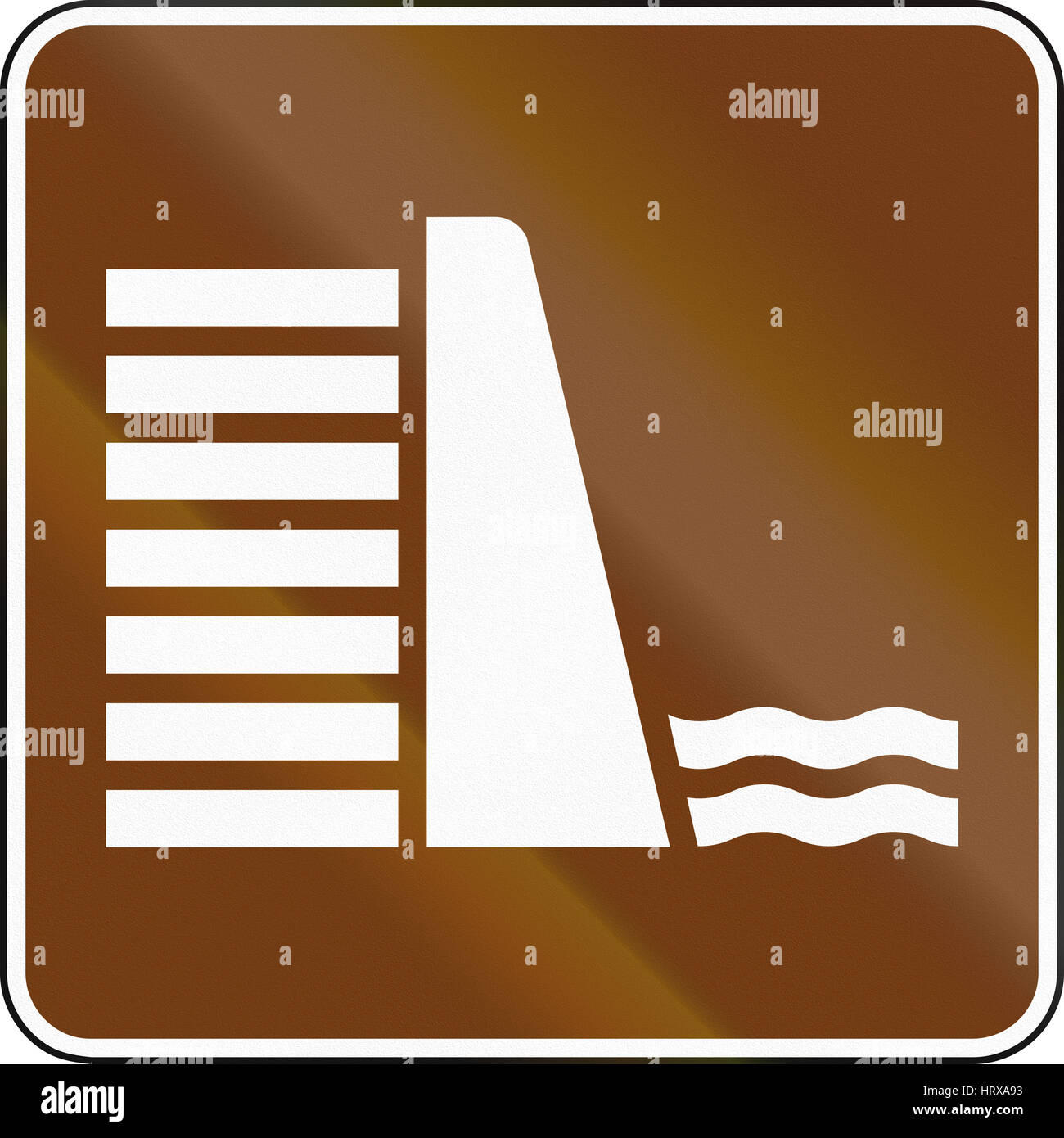 United States MUTCD guide road sign - Dam Stock Photo - Alamy
