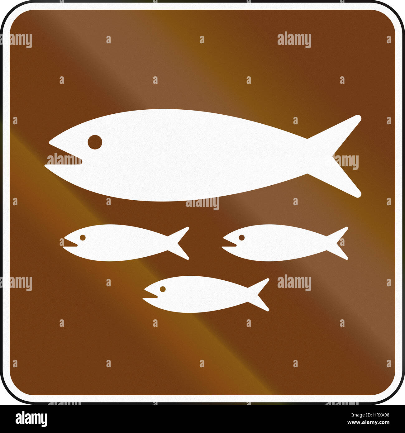 United States MUTCD guide road sign - Fishes Stock Photo - Alamy