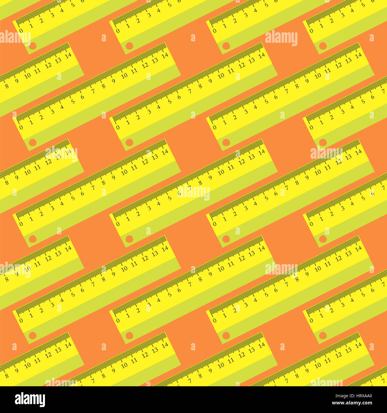 Yellow Wooden Ruler Seamless Pattern on Orange Background Stock Photo ...