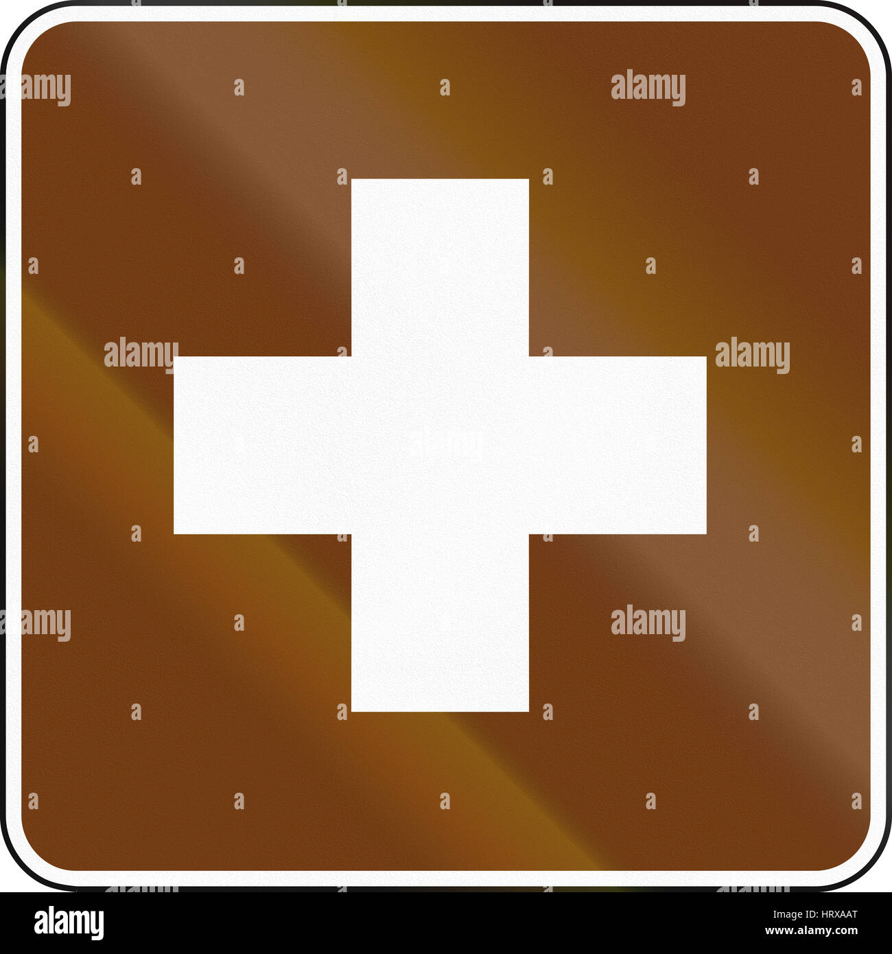 United States MUTCD guide road sign - First aid Stock Photo - Alamy
