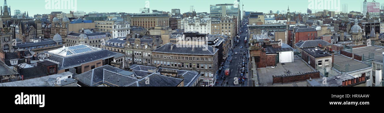 panoramic cityscape aerial view of glasgow north from the lighthouse ...