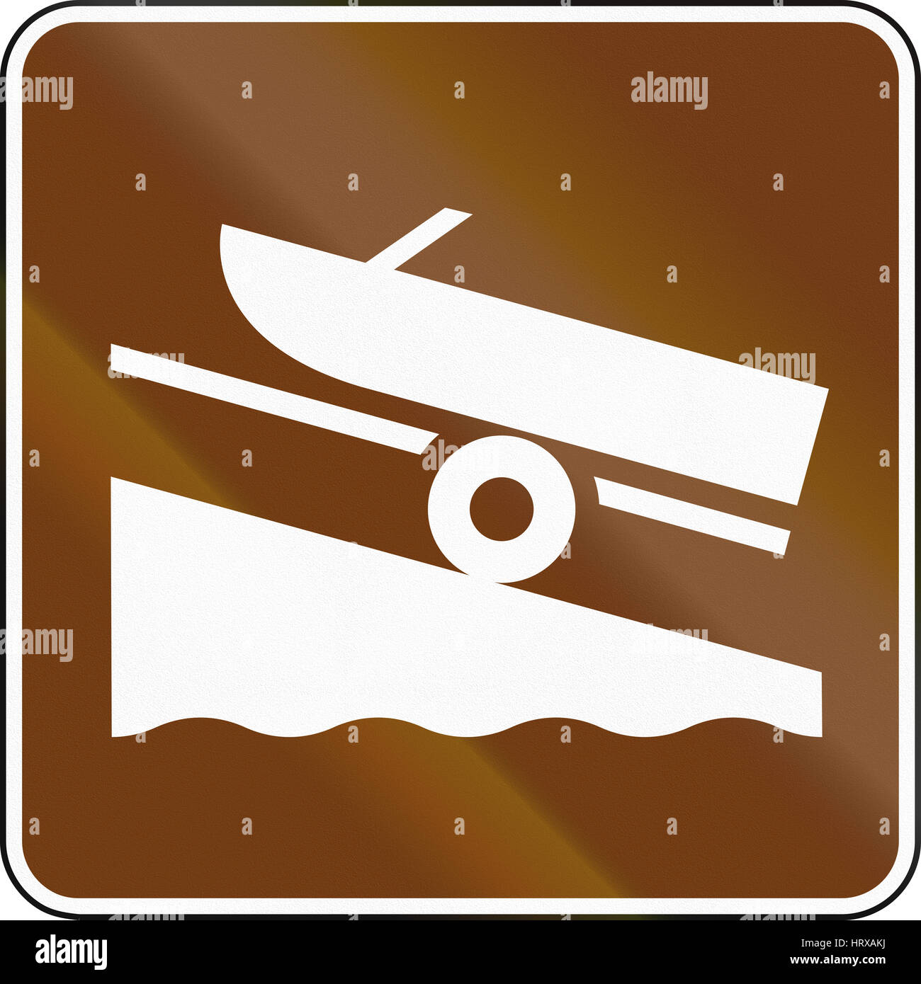 United States MUTCD guide road sign - Boat launch Stock Photo - Alamy