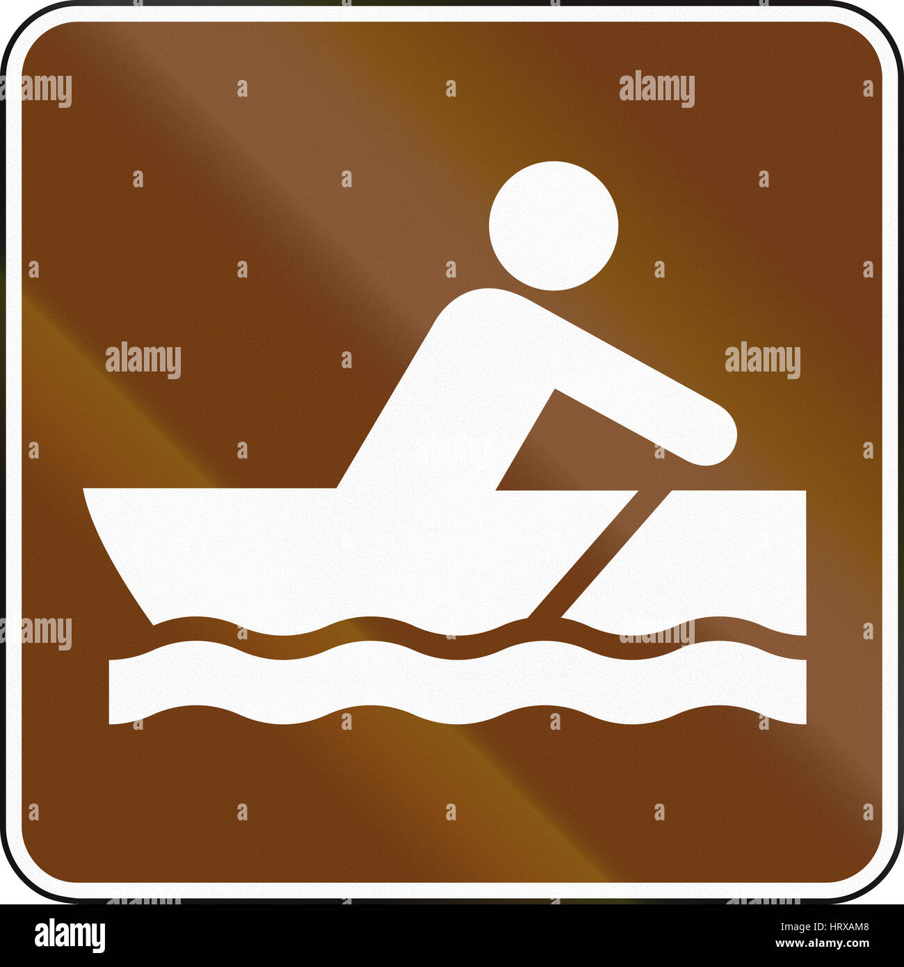 United States MUTCD guide road sign - Rowboat Stock Photo - Alamy