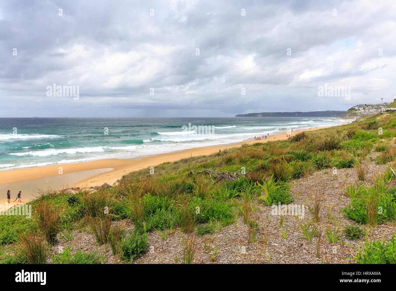 View of Merewether beach in Newcastle, second largest city in New south ...