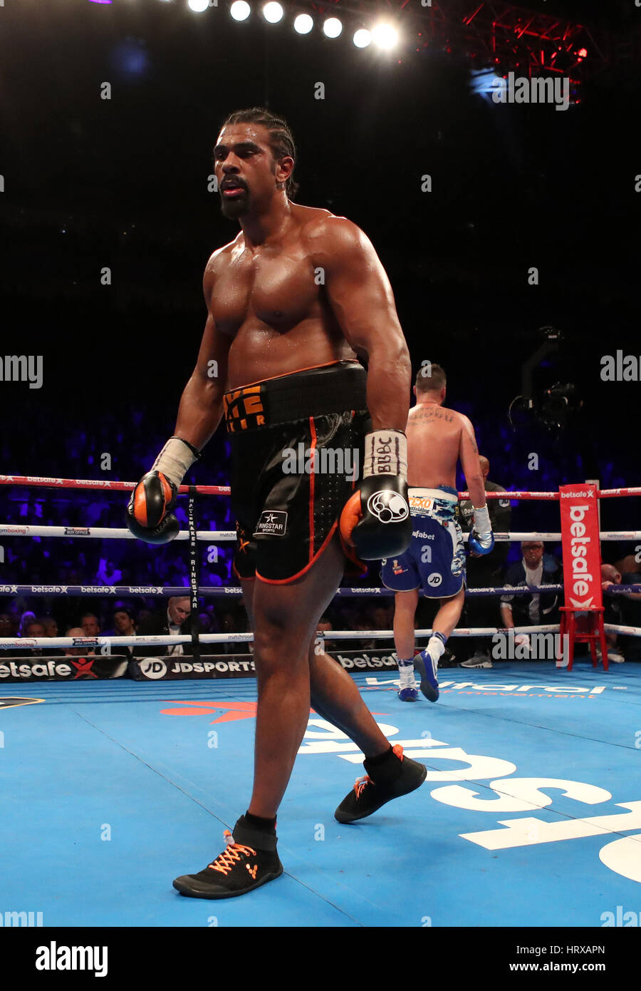David Haye during his fight against Tony Bellew during the heavyweight ...