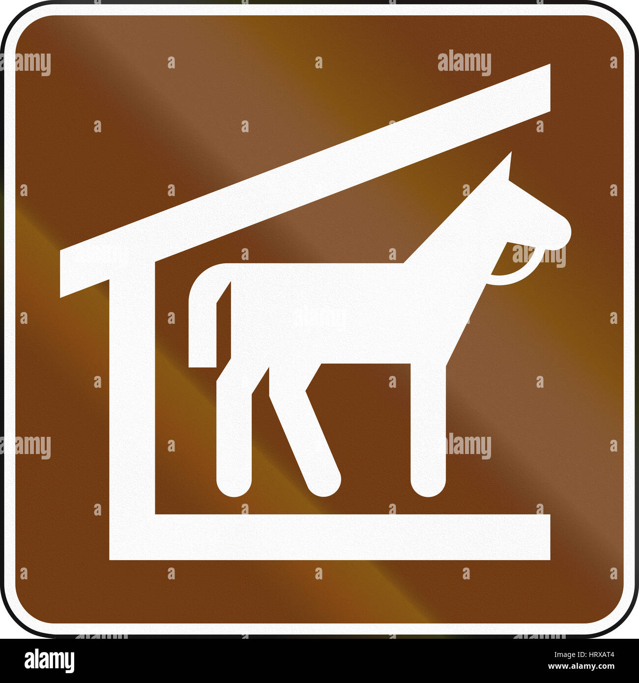 United States MUTCD guide road sign - Stables Stock Photo - Alamy