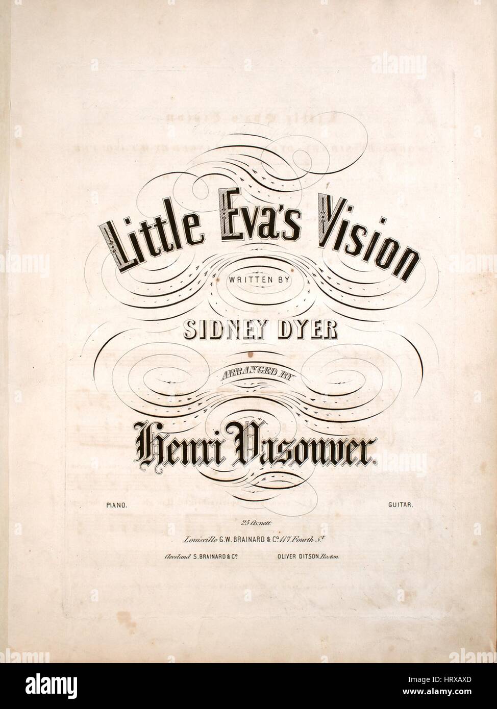 Sheet music cover image of the song 'Little Eva's Vision', with ...