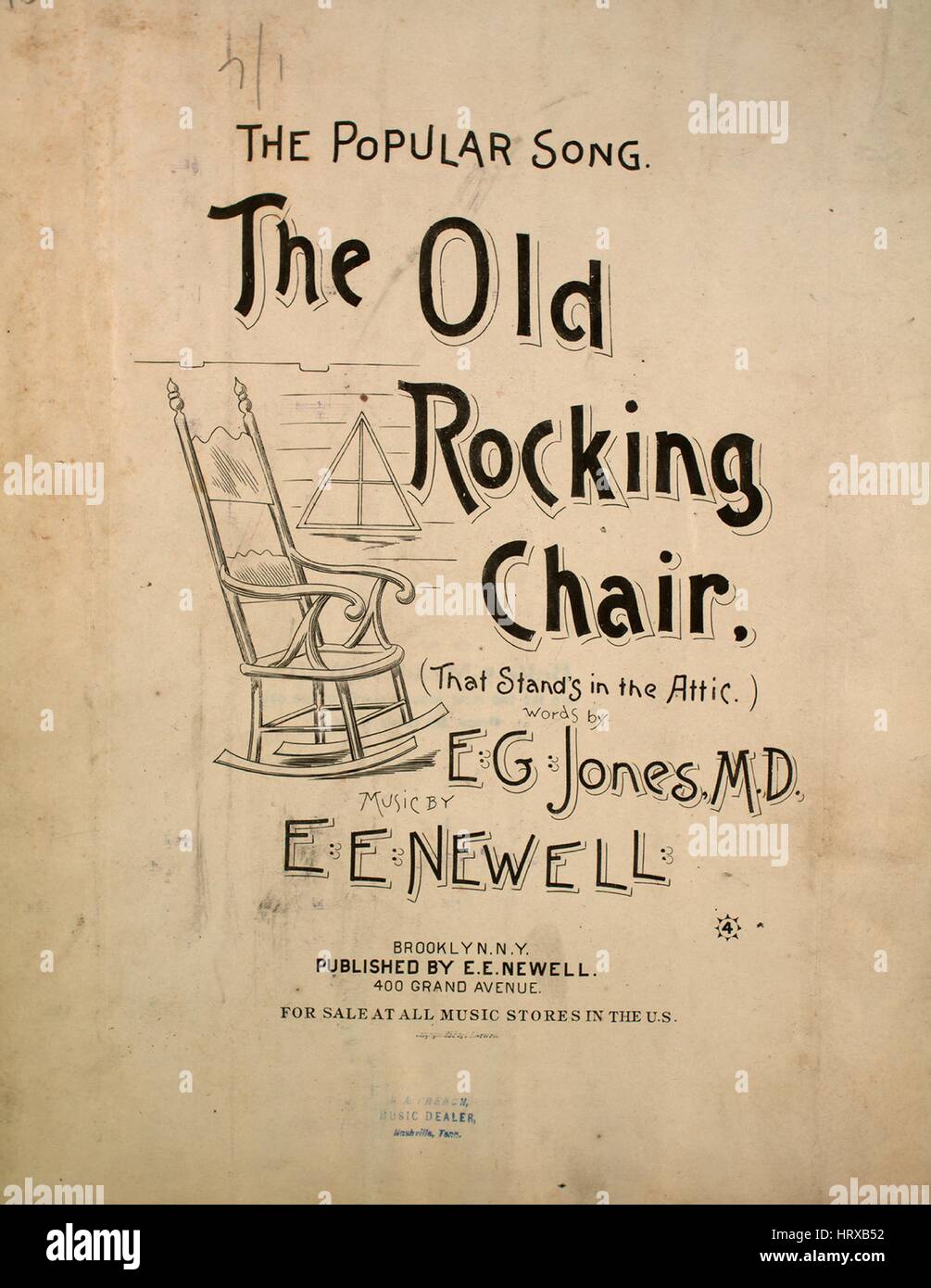 Sheet music cover image of the song 'The Popular Song The Old Rocking ...