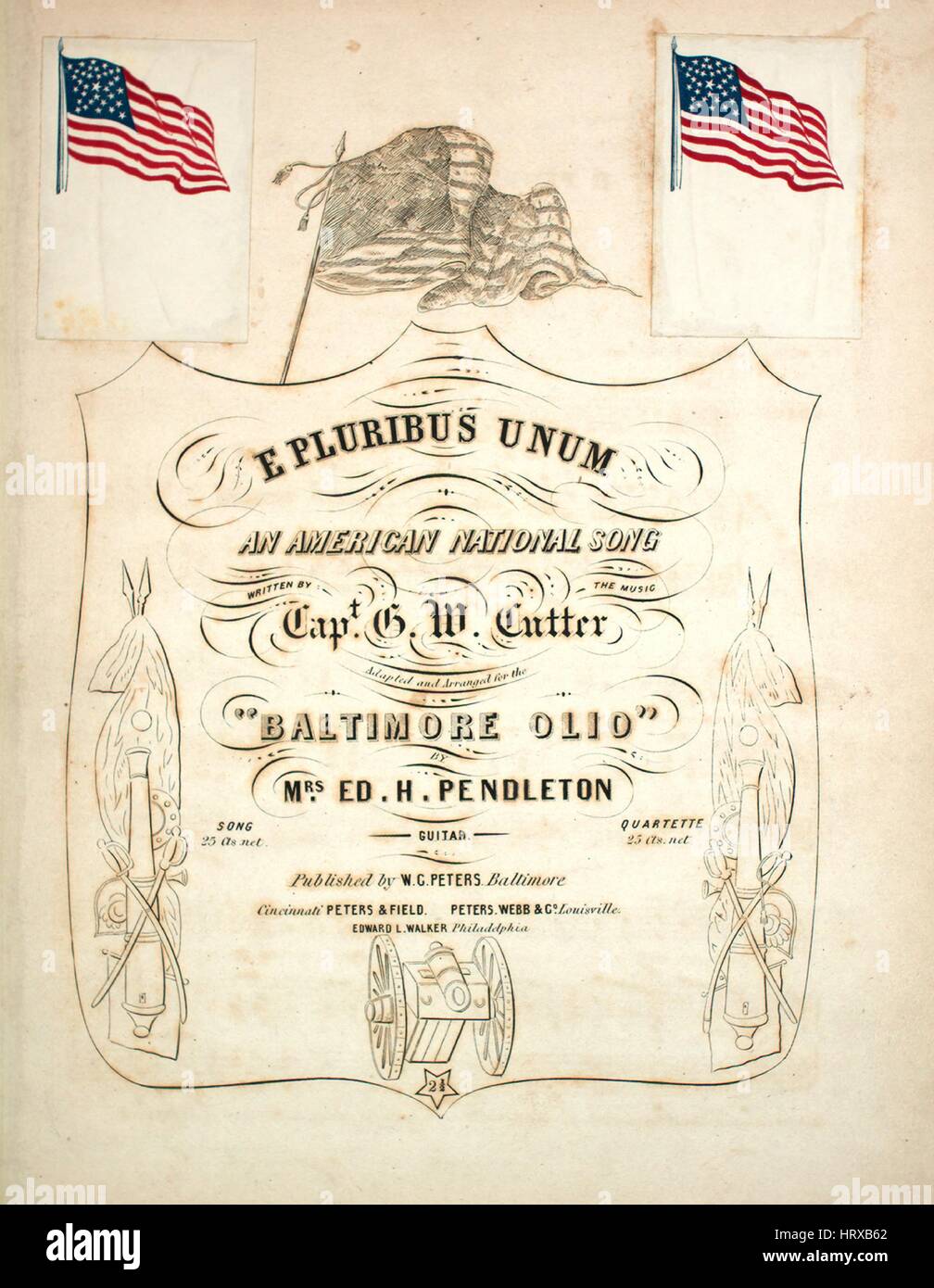 Sheet music cover image of the song 'E Pluribus Unum An American ...