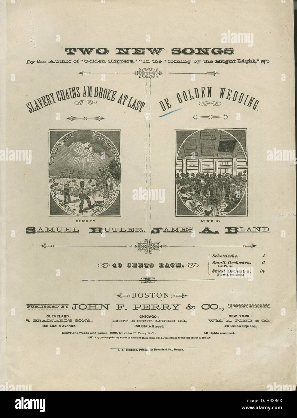 Sheet music cover image of the song 'De Golden Wedding', with original ...