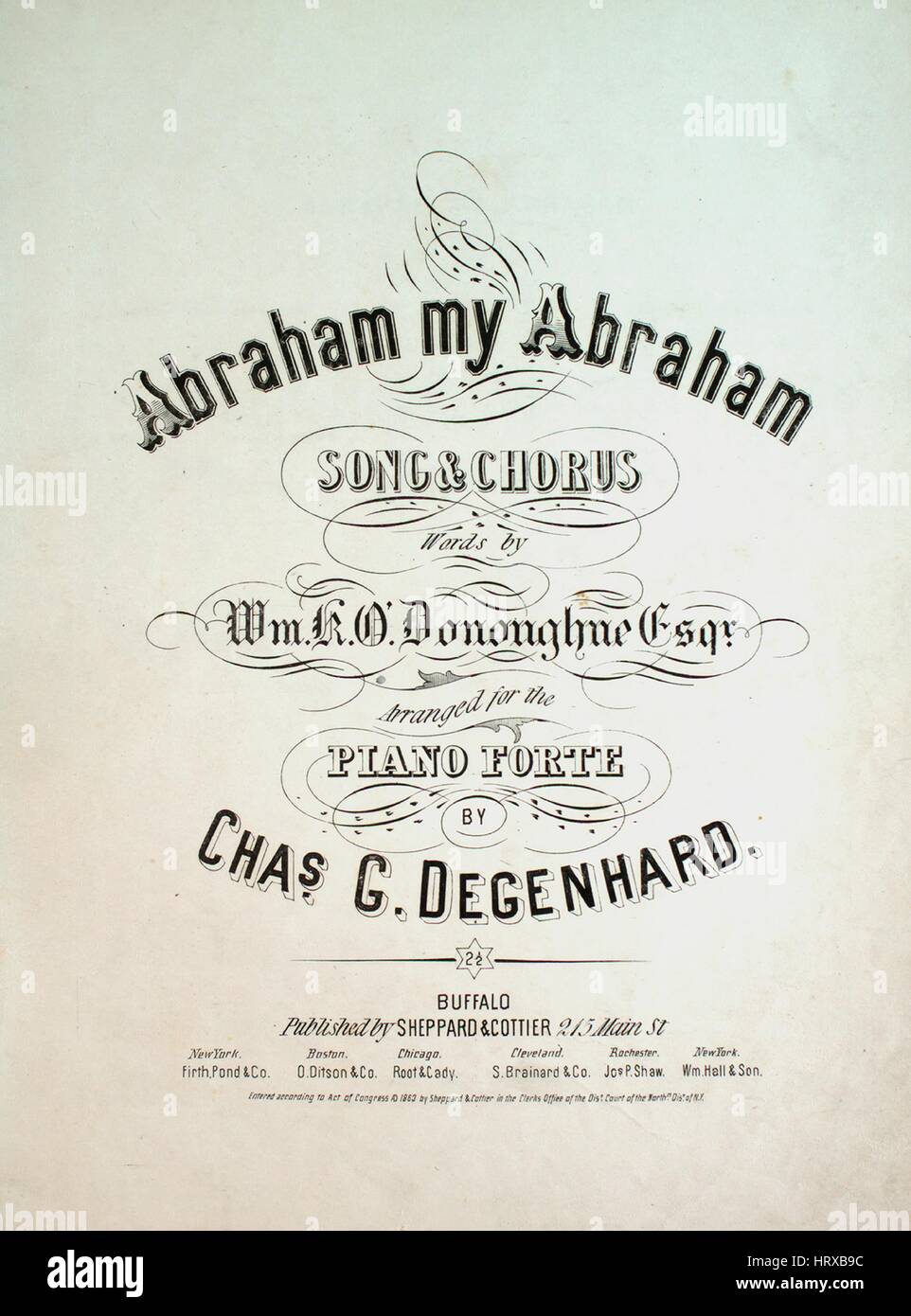 Sheet music cover image of the song 'Abraham My Abraham Song and Chorus ...