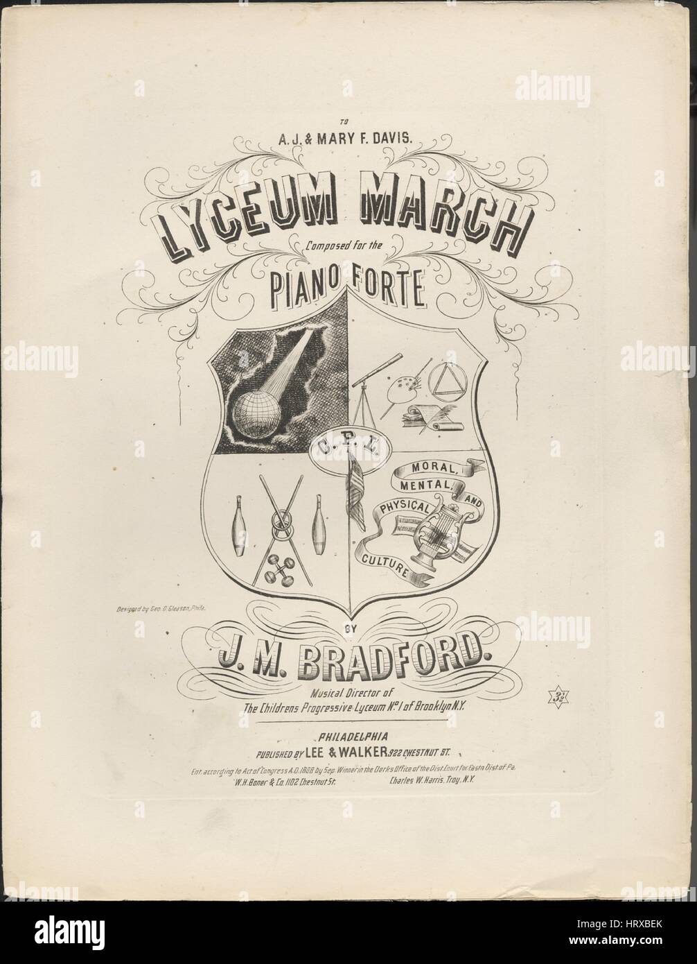 Sheet music cover image of the song 'Lyceum March', with original ...