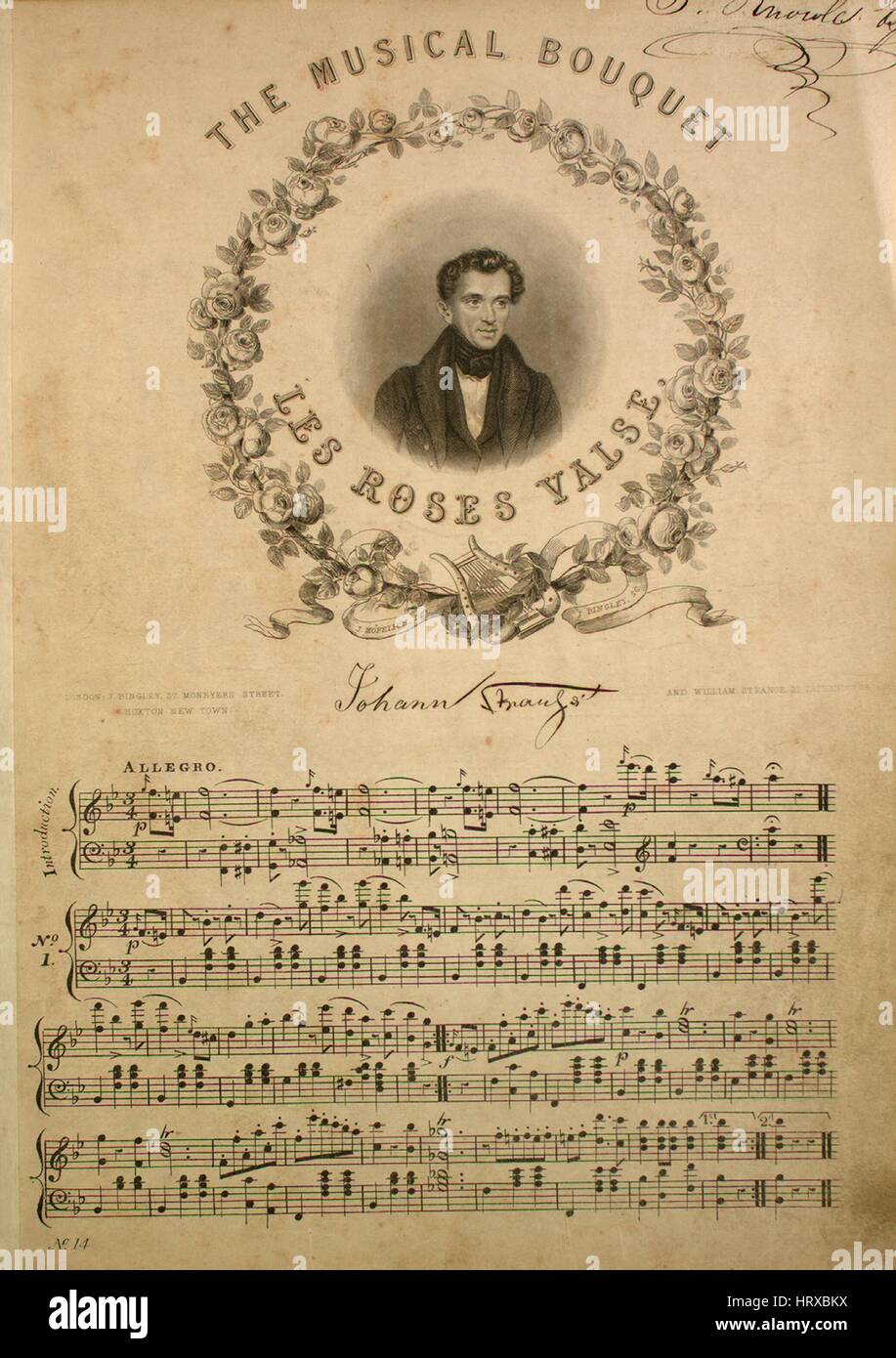 Sheet music cover image of the song 'The Musical Bouquet No 14 Les ...