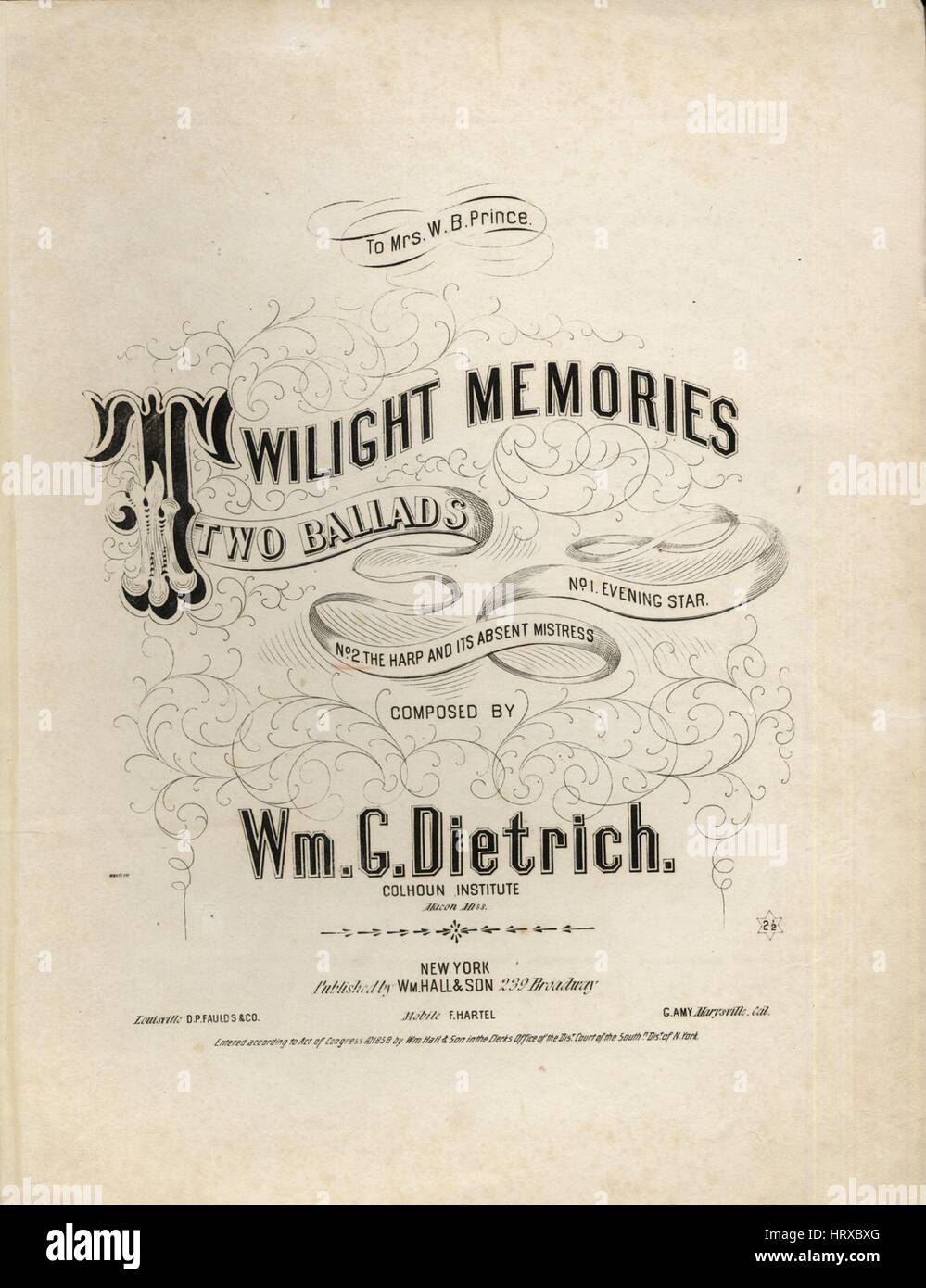 Sheet music cover image of the song 'Twilight Memories Two Ballads No 2 ...