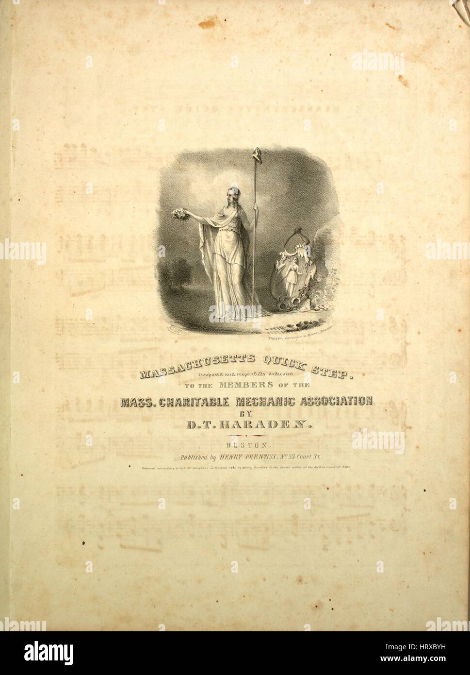 Sheet music cover image of the song 'Massachusetts Quick Step [on back ...