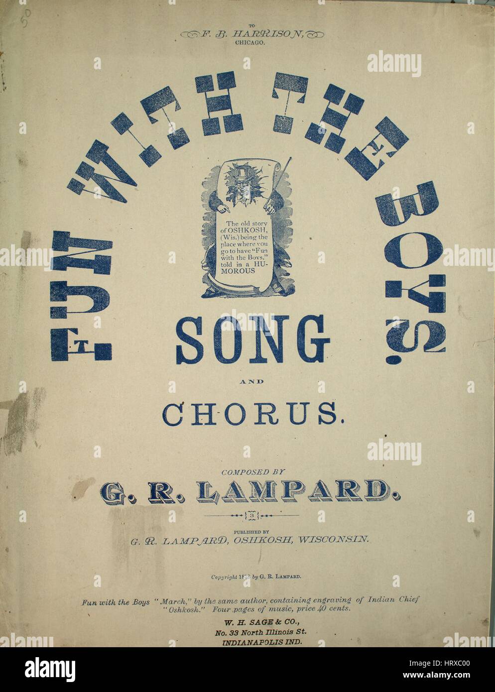 Sheet music cover image of the song 'Fun With the Boys Song and Chorus ...