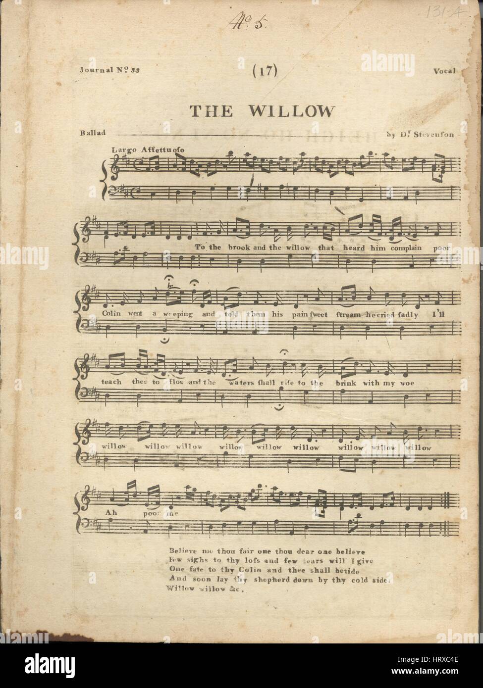 Sheet music cover image of the song 'The Willow Ballad', with original ...