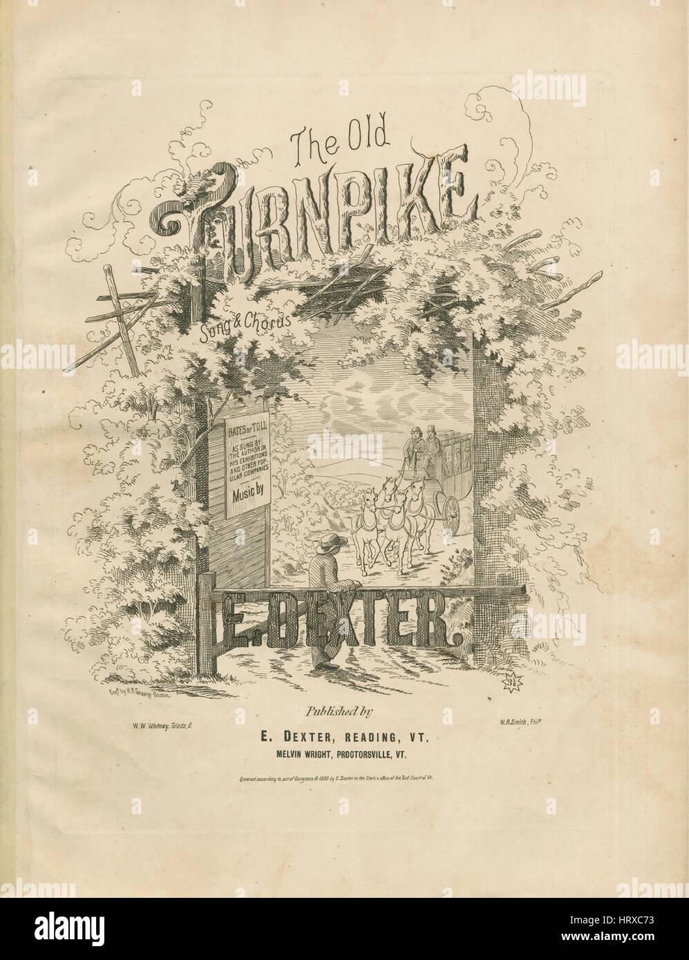 Sheet music cover image of the song 'The Old Turnpike Song and Chorus ...