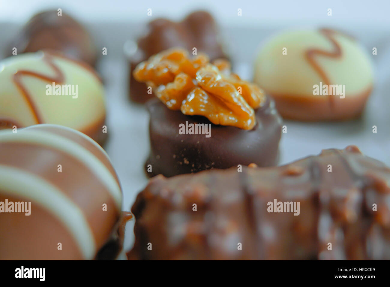 Pralines and chocolates - a variety of sweets Stock Photo - Alamy
