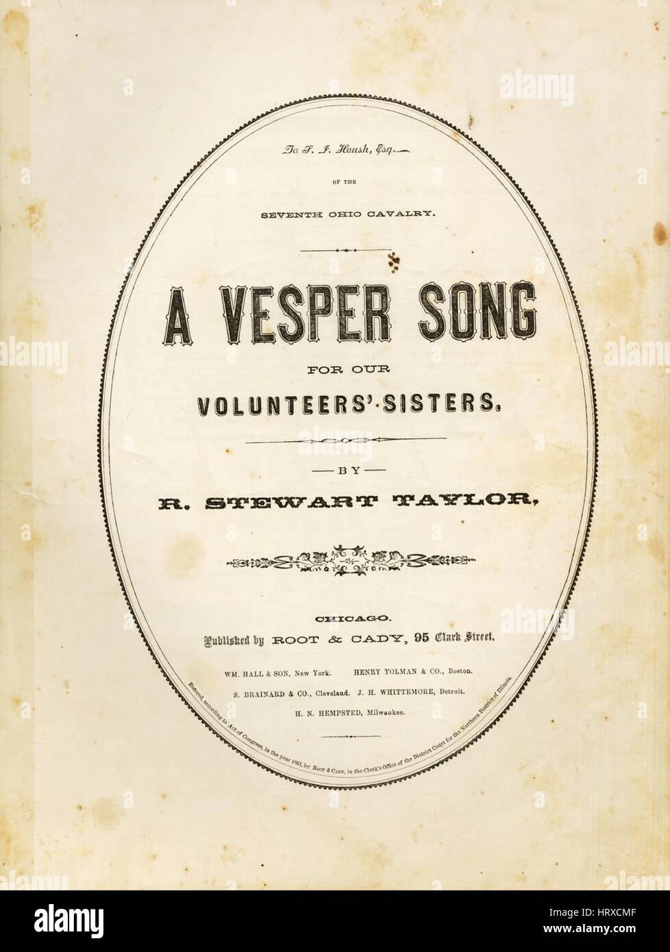 Sheet music cover image of the song 'A Vesper Song for our Volunteers ...