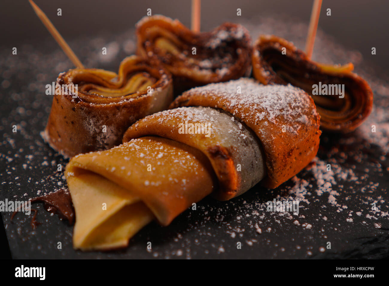 A speciality from France - French Crepes or pancakes with chocolate ...