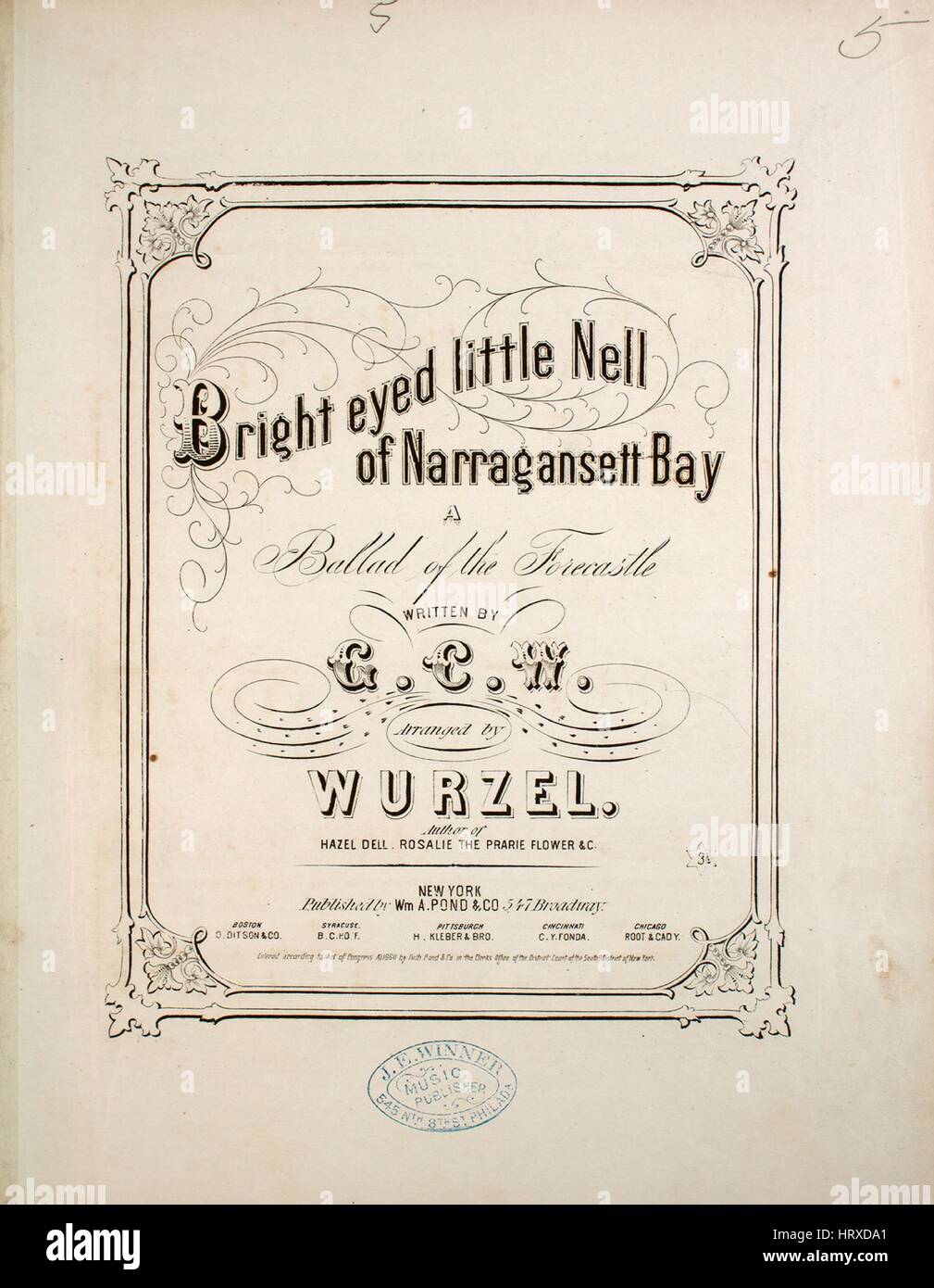 Sheet music cover image of the song 'Bright Eyed Little Nell of ...