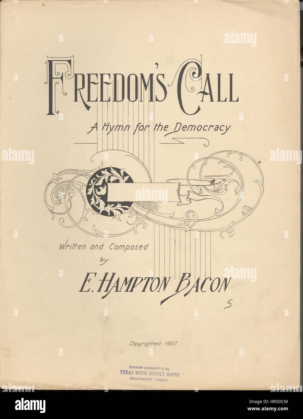 Sheet music cover image of the song 'Freedom's Call A Hymn for the Democracy', with original ...