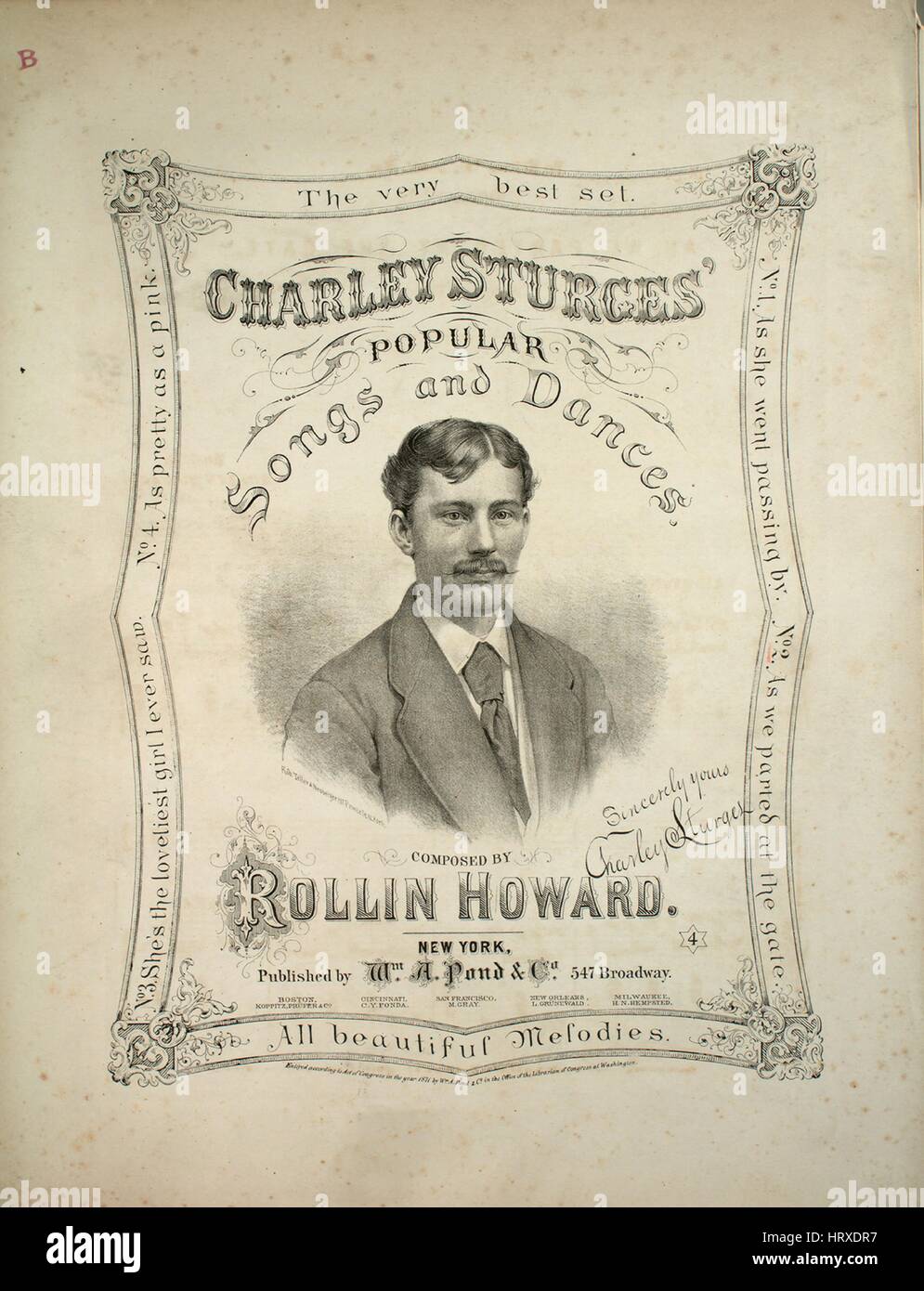 Sheet music cover image of the song 'Charley Sturges Popular Song and ...
