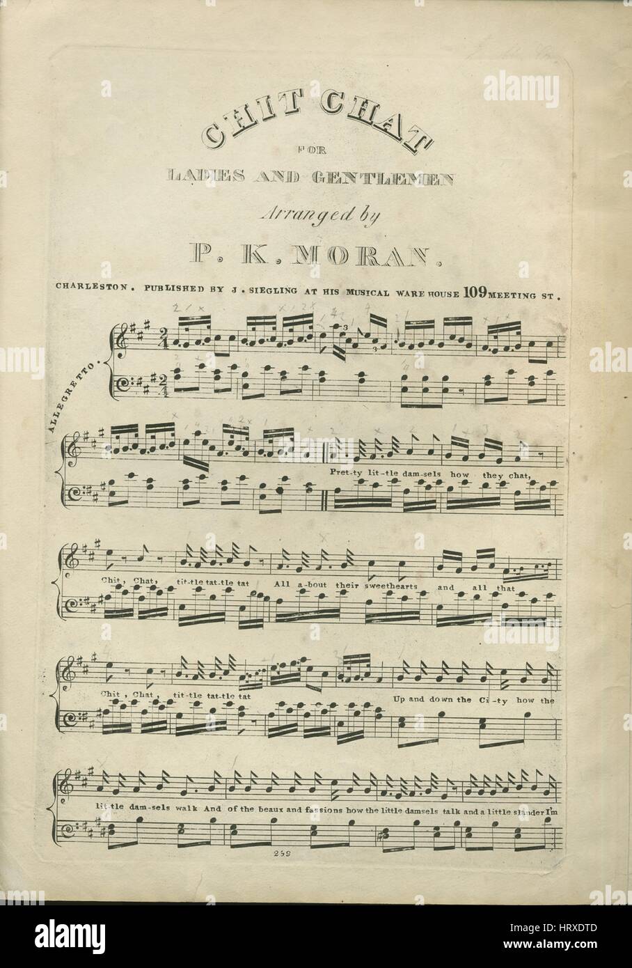 Sheet music cover image of the song 'Chit Chat for Ladies and Gentlemen ...