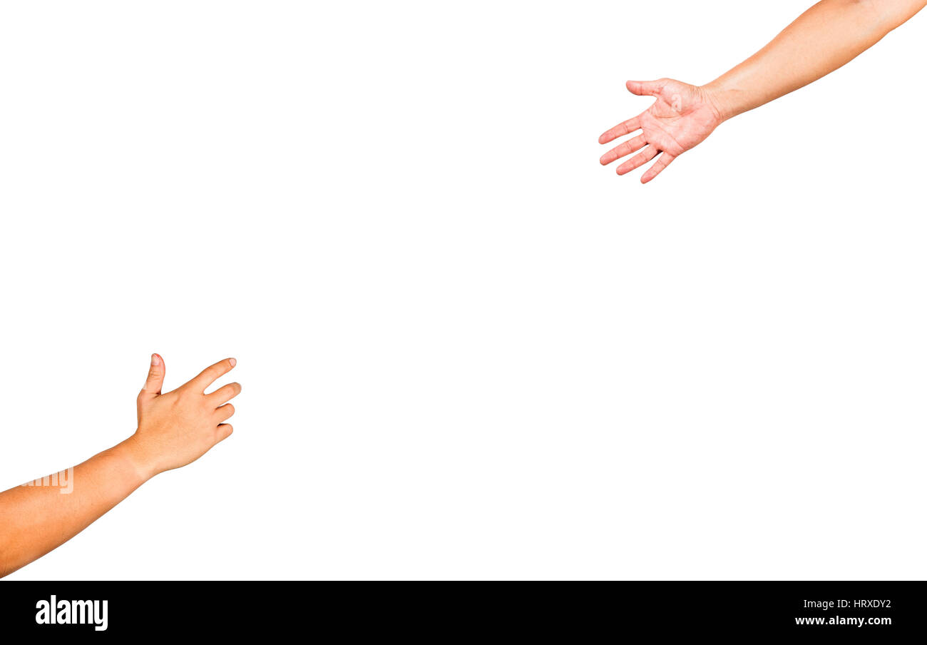 Gesture of reaching to grasp together Stock Photo - Alamy