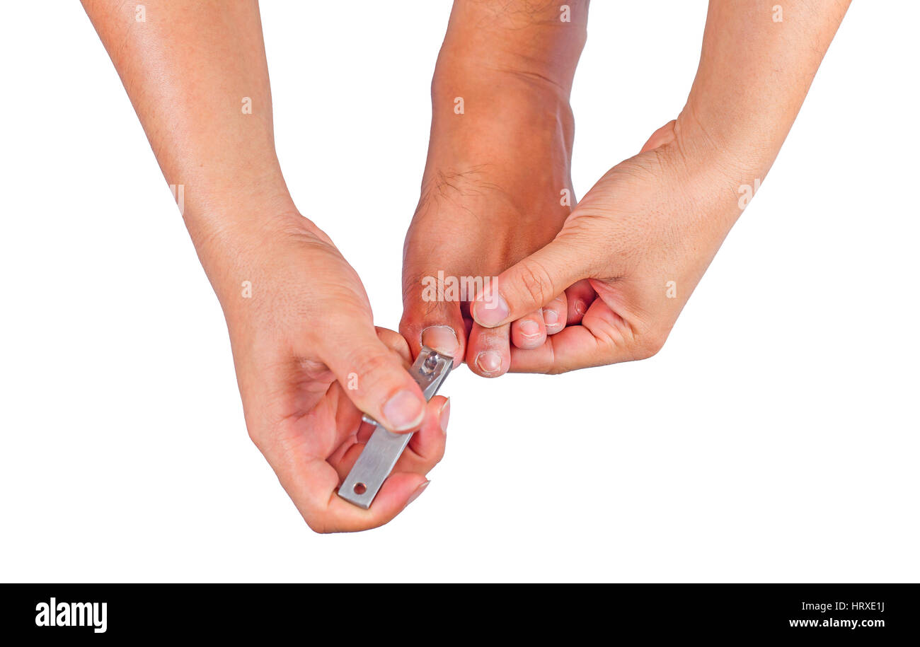 Toe cutting on the white background Stock Photo - Alamy