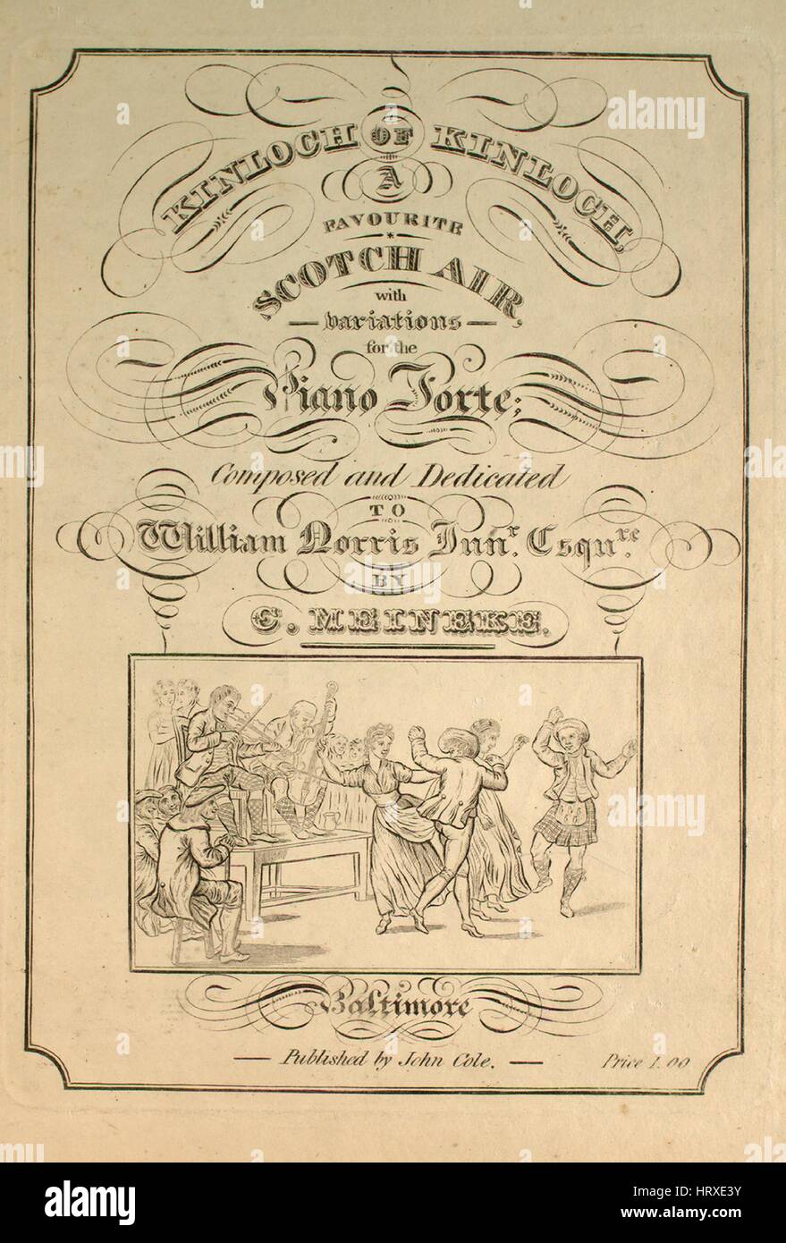 Sheet music cover image of the song 'Kinloch of Kinloch A Favourite ...