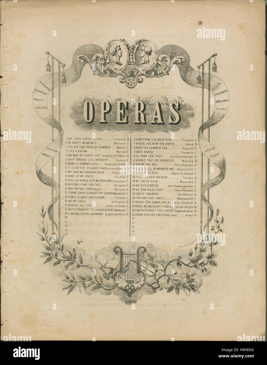 Sheet music cover image of the song 'Operas Then You'll Remember Me A ...