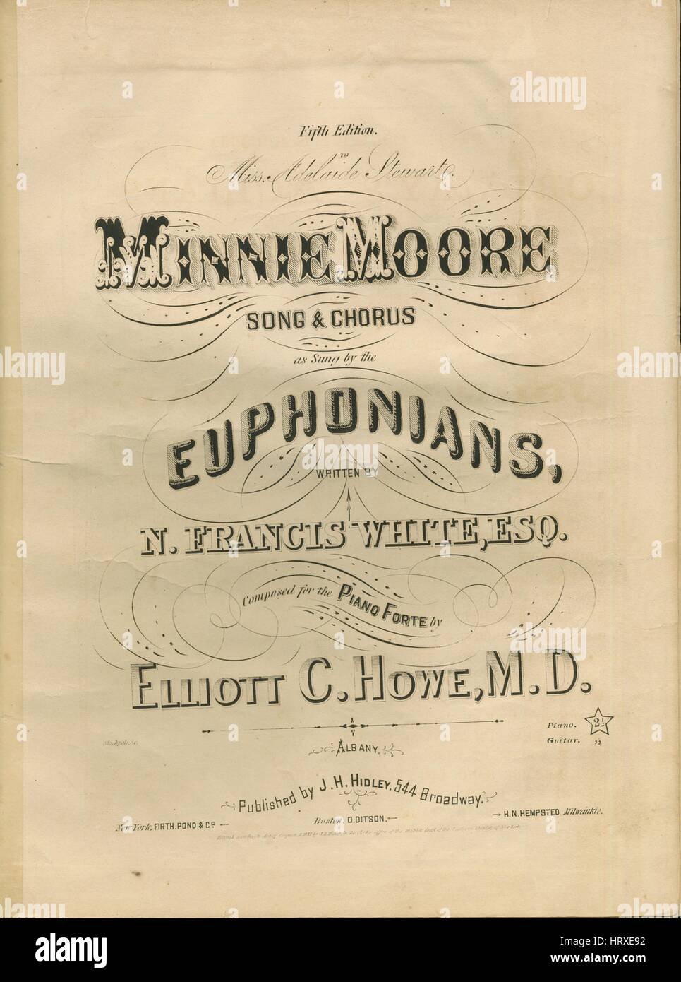 Sheet music cover image of the song 'Minnie Moore Song and Chorus Fifth ...
