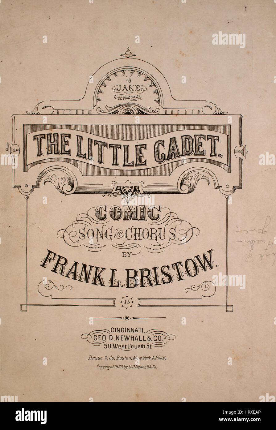 Sheet music cover image of the song 'The Little Cadet Comic Song and ...